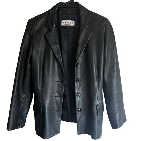 jaeger | Jackets & Coats | Euro Vintage Leather Jacket 0 Leather Jaeger ...